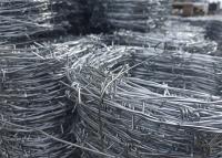 China PVC Coated Double Strand Barbed Wire Galvanized 2.51mm Silver Color for Farm Security for sale