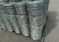 China Silver Zinc Coated Barbed Wire , Galvanized Razor Wire High Strength for sale