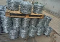 China PVC Coated Double Strand Barbed Wire Galvanized 2.51mm Silver Color for Farm Security for sale