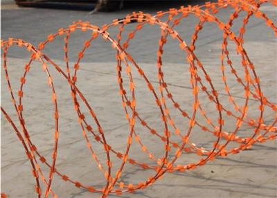 China Anti Corrosion Straight Razor Wire Coil Concertina Fencing BTO-22 0.5mm for sale