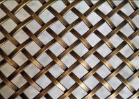 China Stainless Steel Gold Color Architectural Woven Wire Mesh 1.5-12mm Wire Diameter for Corridors Decoration for sale