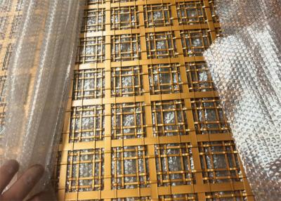 China Stainless Steel Gold Color Architectural Woven Wire Mesh 1.5-12mm Wire Diameter for Corridors Decoration for sale