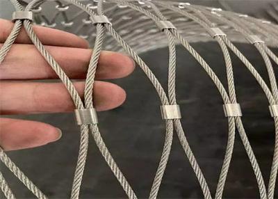 China 316 Stainless Steel Knotted Rope Mesh 1.2-4mm Cable 25-200mm Diamond Opening Architectural Mesh for sale
